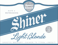 Shiner 102, Light Blonde approved | BeerPulse